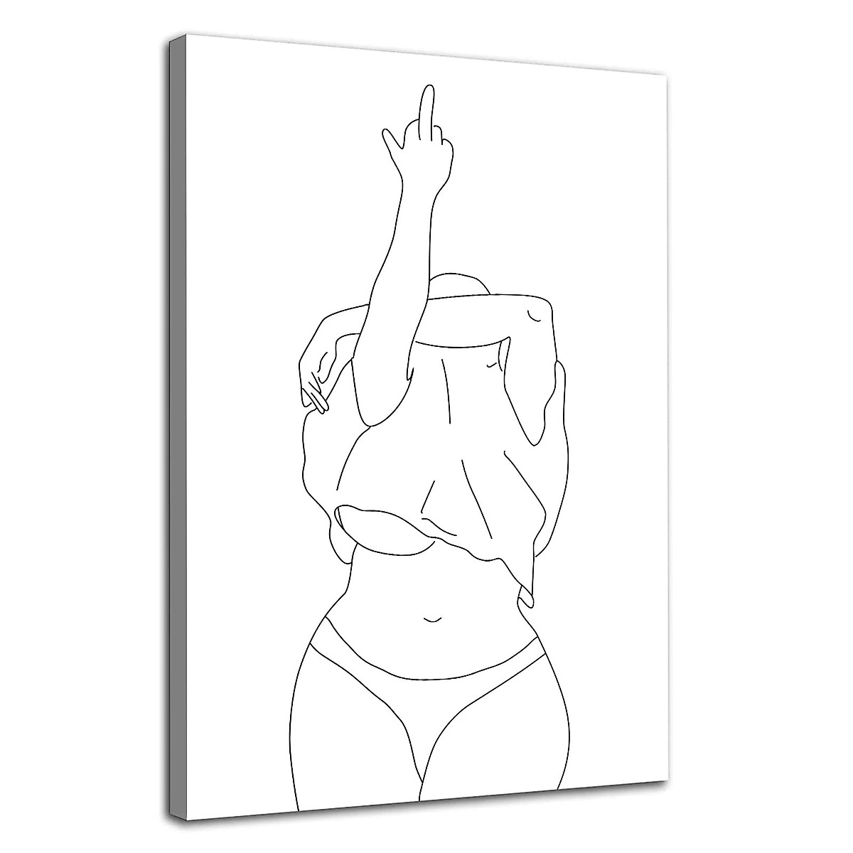 Minimalist Line Wall Art Line Silhouette Painting Woman Outline Art Body Line Art Black And White Line Artwork Line Gesture Canvas Modern Minimalist Abstract Line Art Woman Print 16x24inch No Frame