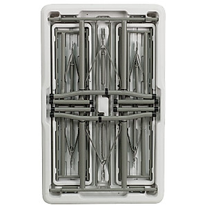 Flash Furniture Rowan 3 Piece Portable Plastic Folding Bench and Table Set,Granite White