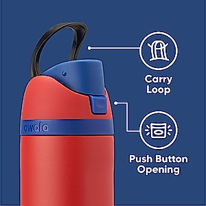 Owala FreeSip Insulated Stainless Steel Water Bottle with Straw, BPA-Free Sports Water Bottle, Great for Travel, 24 Oz, Spiderman