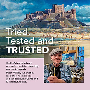 Castle Art Supplies 48 Pasteltint Coloured Pencils Set | Quality Colours in Softer, Sumptuous Tones | For Professional and Adult Artists | Protected and Organised in Presentation Tin Box