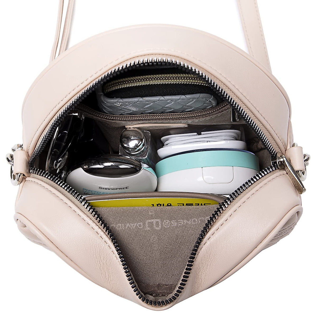 Stylish Cute Round Bag for women,Faux Leather Quilted Small Pink Crossbody Purse,Fashion Lightweight Cell Phone Summer Bag with Chain Strap