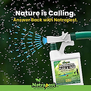 Natrapest Yard Spray - Ready to Use Flea, Tick & Mosquito Yard Spray with Natural Essential Oils - Plant Based Formula is Plant, Pet & Kid Safe - Insect Killer, Treatment & Repellent - 32 oz