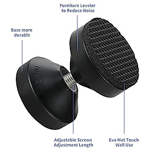 TOPHOME 2PCS Adjustable Bed Frame Anti-Shake Tool Adjustable Threaded Headboard Stoppers Fixer Antishake Telescopic Support Stabilizer for Room Wall, Beds, Cabinets, Sofa(42-47mm,Black)