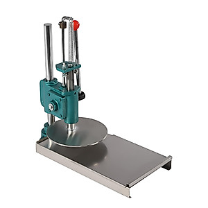 Pizza Dough Press Machine, Commercial Pizza Pastry Press Machine w/Dual Plates, Stainless-Steel Pizza Press w/ 0.2" Thick Disc, Kitchen Dough Pastry Manual Press Machine w/Cast Iron Base (9.5Inch)