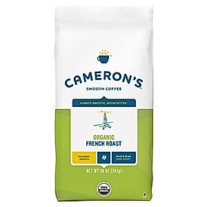 Cameron's Coffee Roasted Whole Bean Coffee, Organic French Roast, 28 Ounce , (Pack of 1)