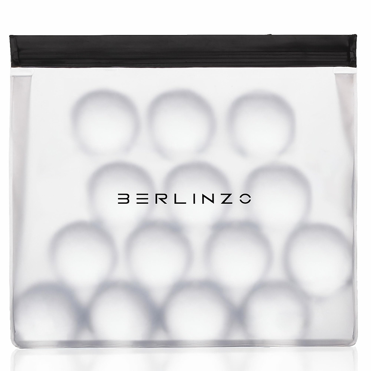 BERLINZO Large Reusable Ice Storage Bag - Freezer Safe Leak Proof Silicone and Plastic-Free Lunch Bag for Ice and Food Storage - BPA-Free XL Size