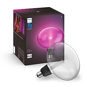 Philips Hue Lightguide Ellipse Smart LED Bulb – Handblown Glass - Color Changing Light - Compatible with Amazon Alexa, Apple HomeKit and Google Assistant - Bluetooth and Hue Bridge Compatible