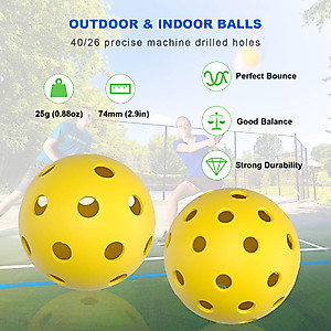 Pickleball Paddles, Carbon Fiber Pickleball Paddle Set of 2 Polypropylene Honeycomb Core, Graphite Pickleball Racket Set with 2 Pickleball Racquets Indoor Outdoor Ball, and 1 Pickleball Bag