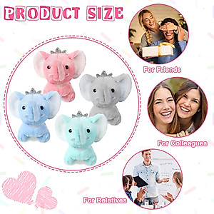 8 Pcs Operation Christmas Plush Mini Elephant Stuffed Animals 4 Inch Soft Forest Elephant Toys for Baby Shower Boys Girls Birthday Party Christian Charity Donation Supplies(Elephant, 4 Inches)