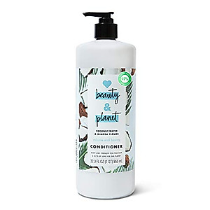 Love Beauty and Planet Volume and Bounty Thickening Conditioner Coconut Water and Mimosa Flower Hair Thickener for Fine Hair Silicone-Free, Vegan, Volume Hair Products 32.3 oz