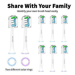 USHON Replacement Toothbrush Heads for Philips Sonicare Click-on Toothbrushes, Brush Heads Compatible with Phillips Sonicare Snap-on Electric Tooth Brushes, 8 Pack