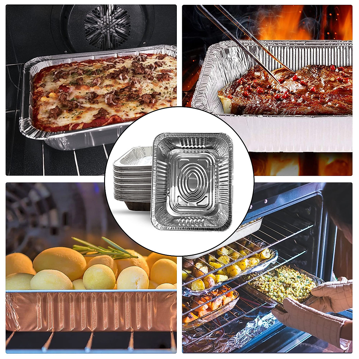 Aluminum Foil Pans (35 Pack), 9x13 Disposable Aluminum Pans Heavy Duty Baking Tin Foil Trays for Baking, Great for Pack 35