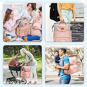 Gimars Diaper Bag Backpack with Changing Station, Multifunctional 900D Waterproof Travel Baby Bag, Large Capacity Baby Bag with USB Charging Port, Baby Registry Search Shower Gifts for Boy Girl