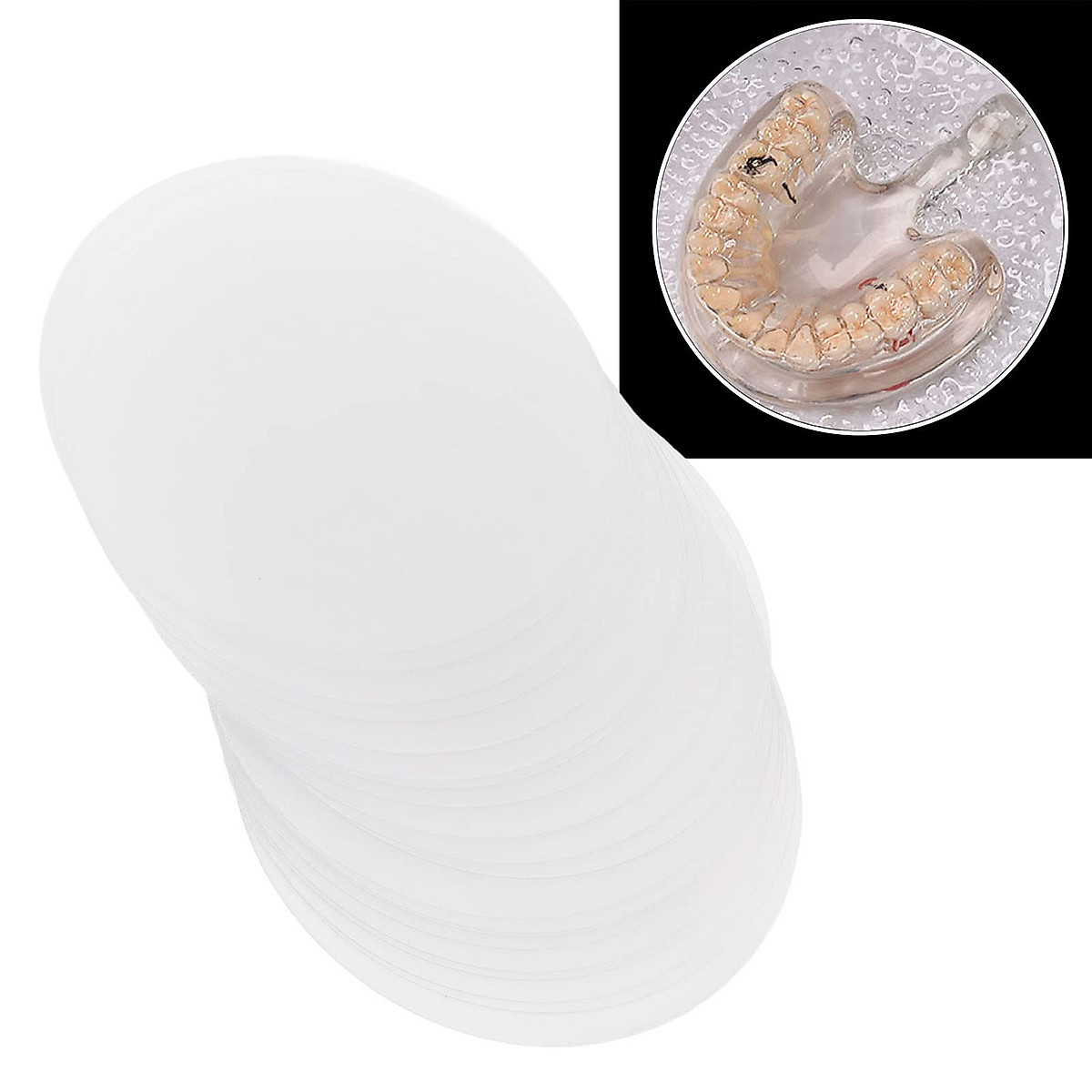 20pcs Dental Hard Splint Sheets Round, Vacuum Forming Sheet Thermoforming Material Round Good Thermoforming Performance, for Vacuum Forming Machine