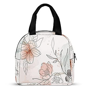Floral Lunch Bag for Women Men, Insulated Meal Bag, Lunch Tote Bag for Work Outdoor