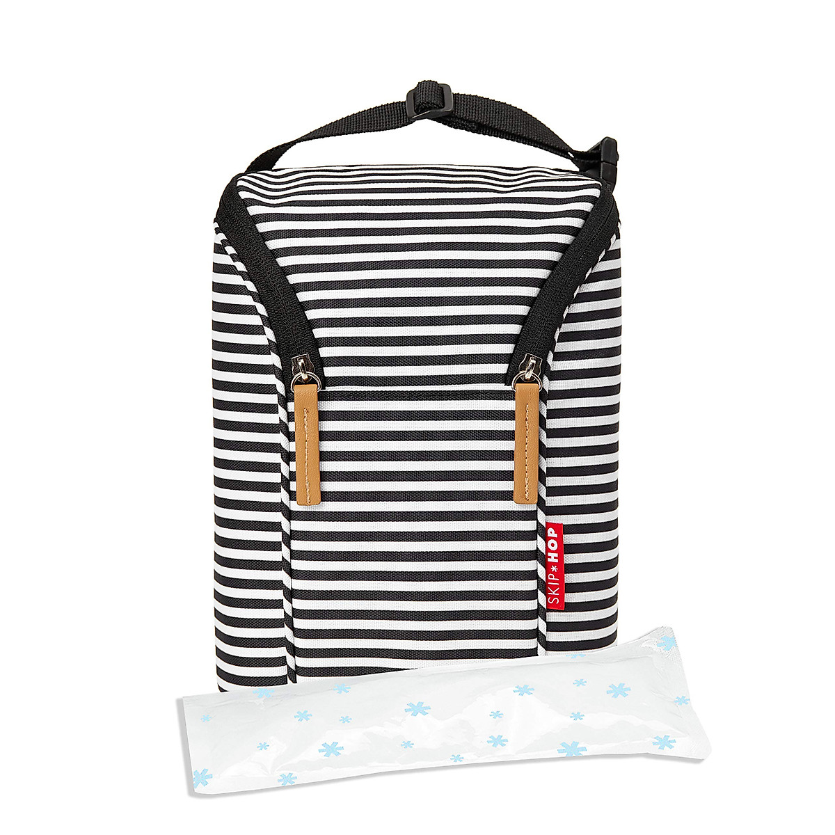 Skip Hop Baby Bottle Bag, Grab & Go, Black/White Stripe