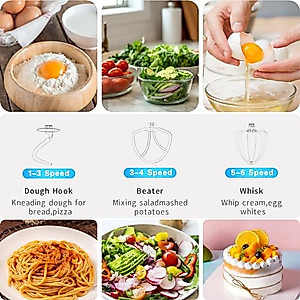 DOBBOR Electric Stand mixer, 9.5QT 660W 7 Speeds Tilt-Head Dough Mixers, Bread Mixer with Dough Hook, Whisk, Beater, Splash Guard for Baking Bread, Cake, Cookie, Pizza, Muffin, Salad and More - Blue