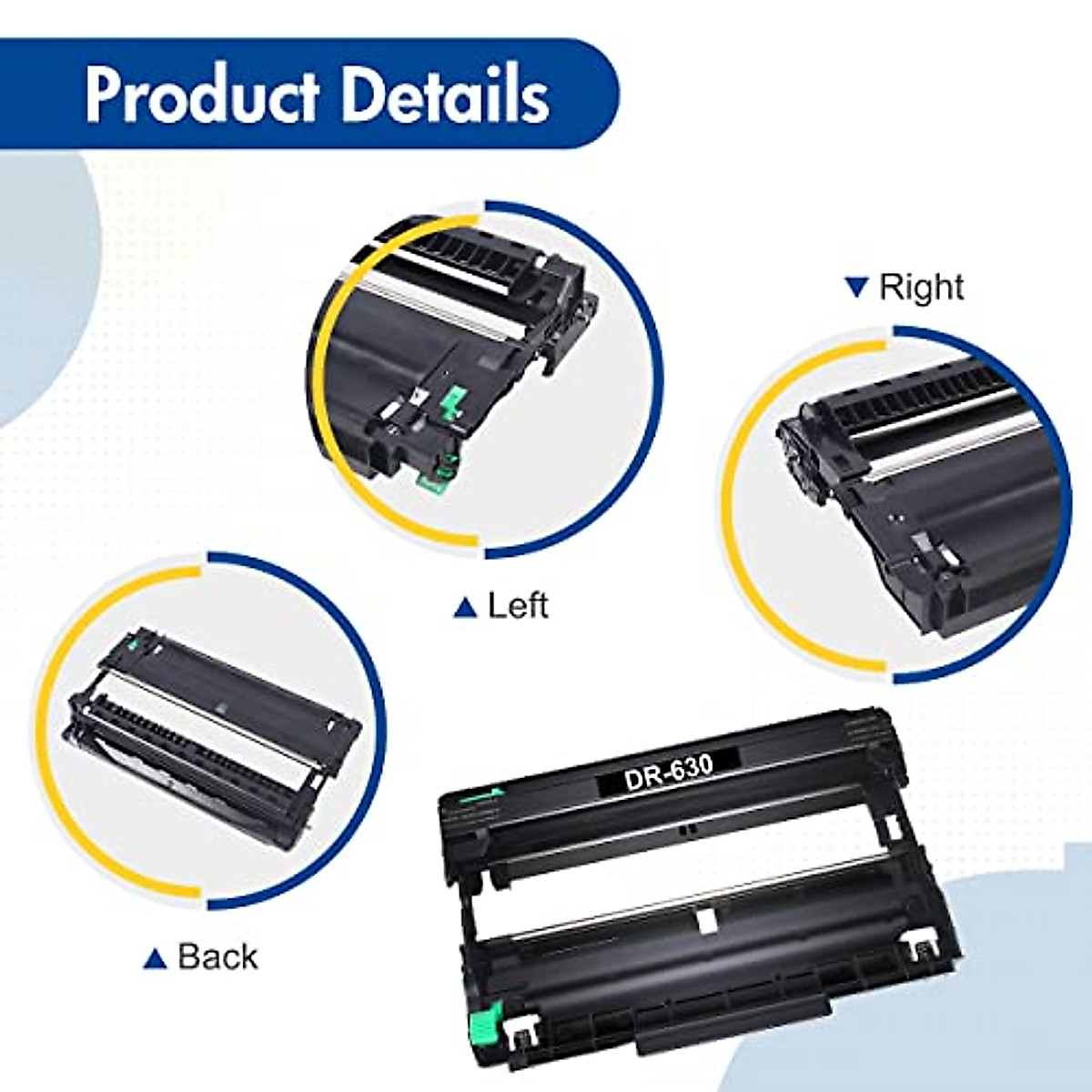 DR630 DR-630 Drum Unit 2-Pack Compatible Replacement for Brother DR630 DR-630 Drum Unit for Brother MFC-L2700DW HL-L2300D HL-L2340DW HL-L2380DW MFC-L2740DW DCP-L2540DW HL-L2305W HL-L2360DW Printer