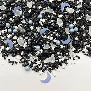 Moon Child Sprinkle Mix by Simply Sucré | Gothic Sprinkles Sprinkles | Star Sprinkles | Edible Sprinkles | 4 oz. 8oz. 16 oz. | Bulk Sprinkles | Galaxy Sprinkles (8 oz jar)