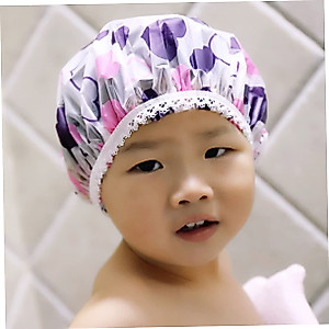 10pcs Shower Hat for Bath Visor for Bath Cap Hair Head Cover Satin Bonnet Wrap Shower Cap Hair Protective Caps Bath Hat Bathing Cap Take a Bath