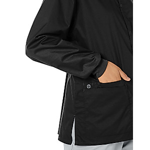 WonderWink Plus-Size Snap Front Jacket Outerwear, Black, 3X-Large