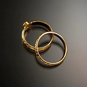 Ring Assortment Gold Wedding Rings Two Piece Rings Jewelry Birthday Proposal Gifts Bridal Engagement Party Rings (D, One Size)