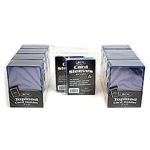 BCW 200 Top Loaders + Penny Sleeves | 200 Each: Trading Card Sleeves & Toploaders for Cards | for Your TCG, Pokemon, MTG Cards, Ultra Clear Baseball Card Protectors for Pro Collectors and Hobbyists