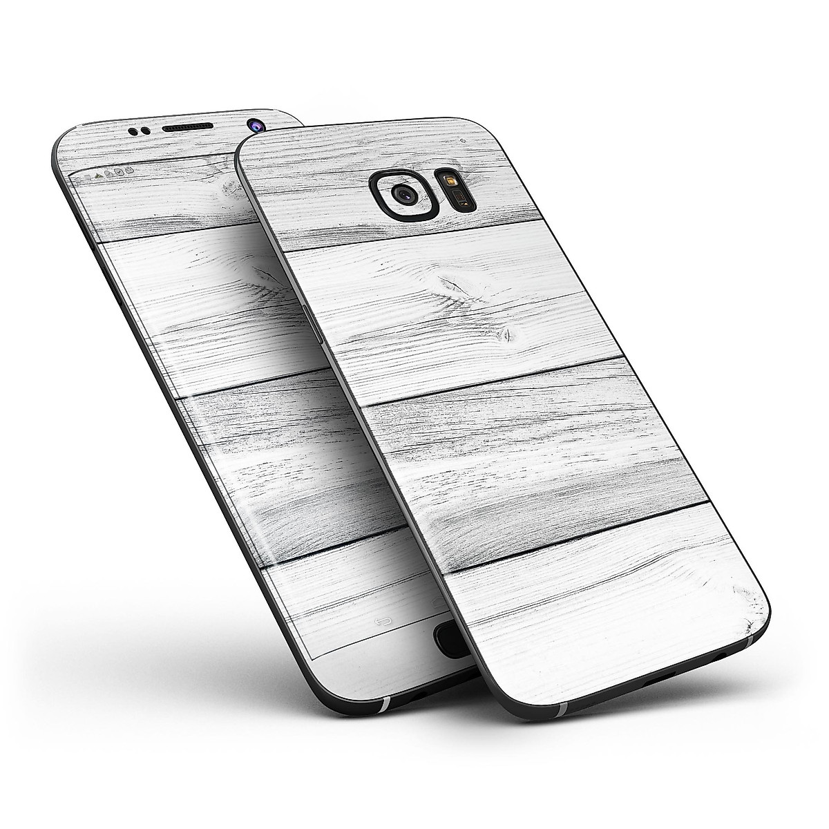 Design Skinz Design Skinz White & Gray Wood Planks Full-Body Wrap Decal Skin-Kit for The Galaxy S9