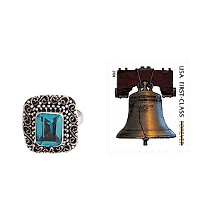 NOVICA Artisan Handmade Blue Topaz Cocktail Ring Sterling Silver Single Stone Indonesia Placid Serenity Birthstone [crownbezel 0.7 in L x 0.7 in W x 0.2 in H Band Width 3 mm W] ' Java Skies'