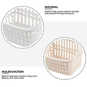 Hemoton 2pcs Hanging Plastic Storage Basket Over The Cabinet Sink Organization Sundry Holder Container Box for Kitchen Bathroom Cabinet