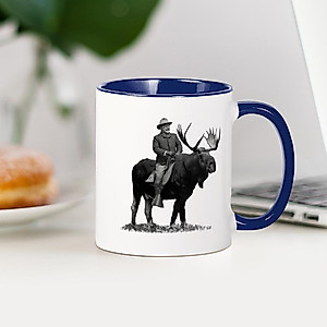 CafePress Teddy Roosevelt Riding A Bull Moose Mugs Ceramic Coffee Mug, Tea Cup 11 oz