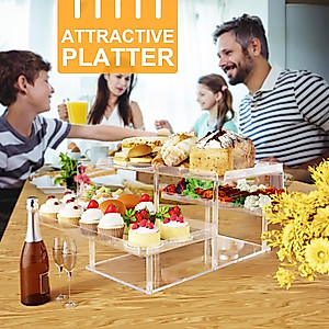 Upgraded! Bakzon Dessert Table Display Set, Acrylic Cupcake Buffet Dessert Risers Stands, Tier Serving Trays Holder for Weddings Baby Shower Tea Party