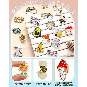 23 Pcs Positive Pins Inspirational Lapel Pin Cartoon Cute Pins Motivational Pins for Backpacks Aesthetic Brooch Pin Badges for Women Girl Jeans Jackets Hats Decor (Vivid Style)