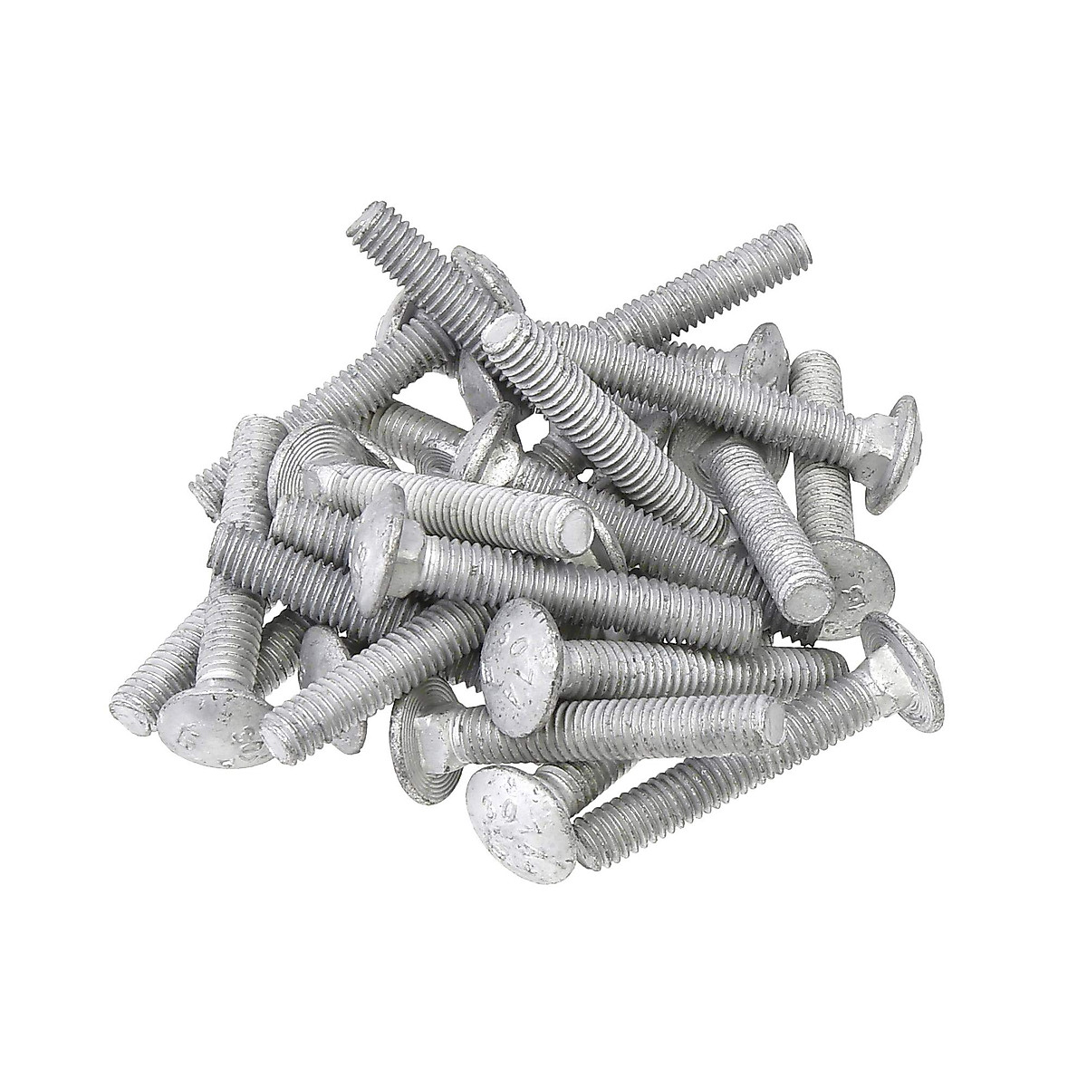 5/16 x 2" Long Carriage Bolts with Nuts, Galvanized Steel (Pack of 25)