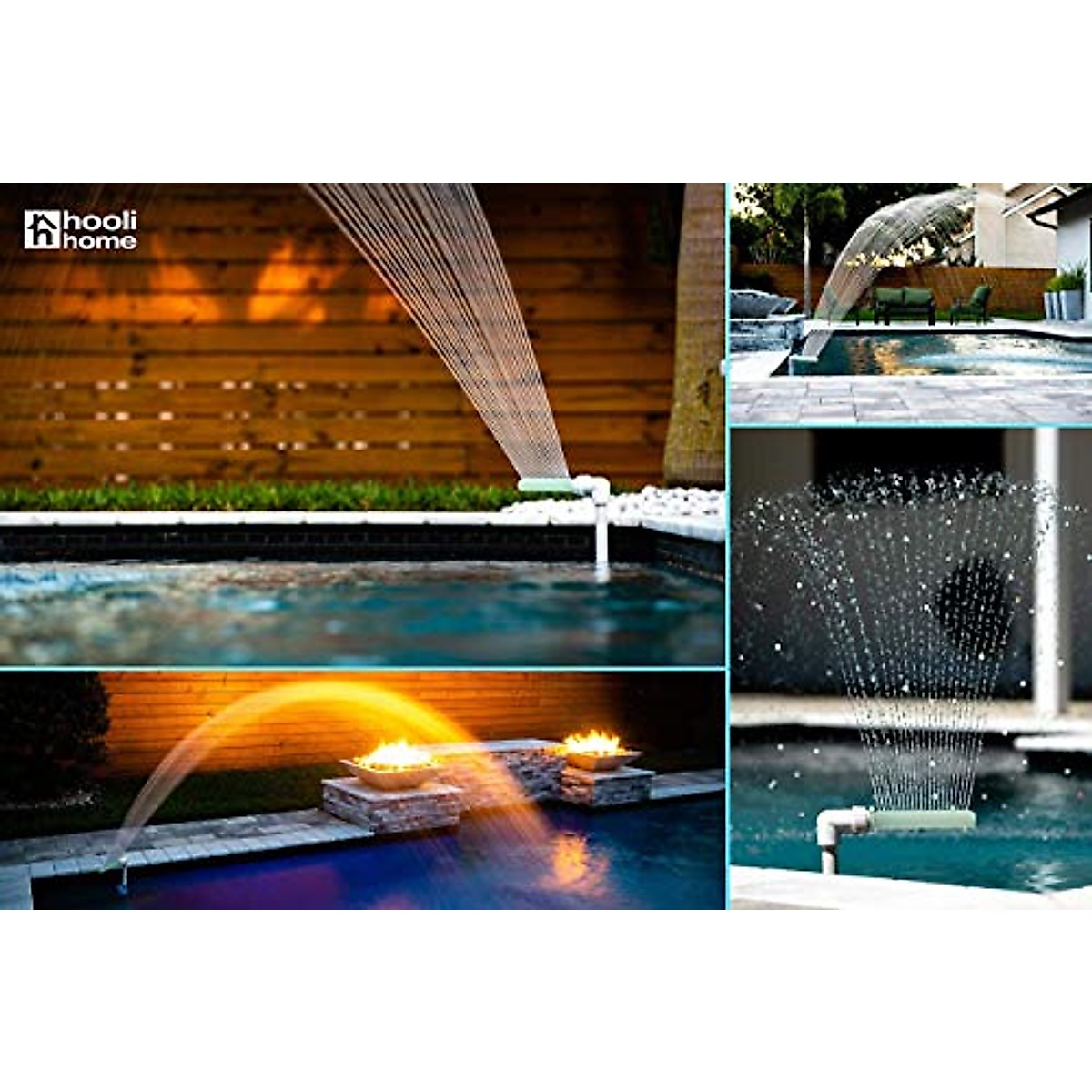 Pool Fountain Swimming Pool Accessories - Waterfalls Cool Warm Pool Water Temperatures, Sprinkler Aerates for Fresh Pool Water, Fits 1.5" Threaded InGround & Above Ground Pool Fountains Return Jets