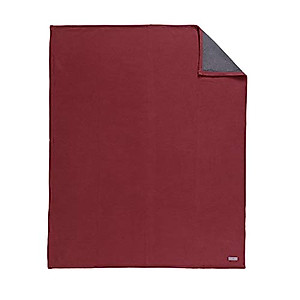 Eddie Bauer Ultra-Plush Collection Throw Blanket-Reversible Sherpa Fleece Cover, Soft & Cozy, Perfect for Bed or Couch, Red/Dark Smoke