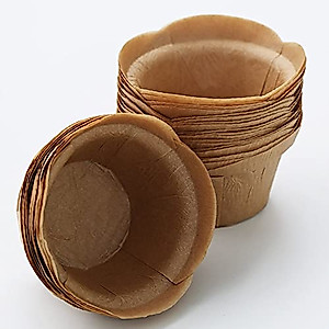 SK Cupcake Liners Baking Muffin Paper Baking Cups for Weddings, Birthdays, Baby Showers (Natural 50pcs)