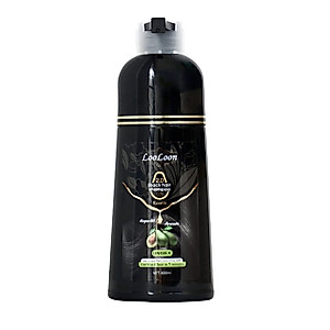 Black Hair Dye Shampoo for Men and Women, 400ml: Permanent Black Hair Dye Shampoo for dark hair with Natural ingredients, Ammonia-free black hair dye shampoo