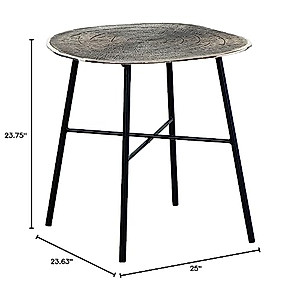 Signature Design by Ashley Laverford Contemporary End Table, Chome & Black