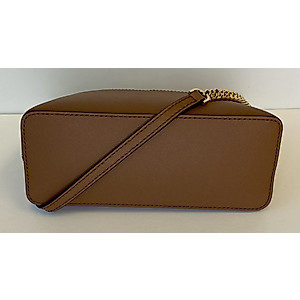 Michael Kors MICHAEL Michael Kors Jet Set Travel MD Dome XCross Crossbody bundled with SM TZ Coinpouch Purse Hook (Luggage/Signature MK Brown)