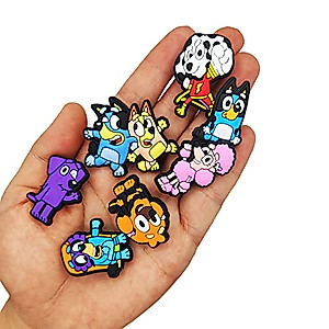 35Pcs Bluèy Dog Croc Charms Shoe Charms Fits for Clog Sandals Decoration with Wristband Bracelet, Shoe Decoration Charms