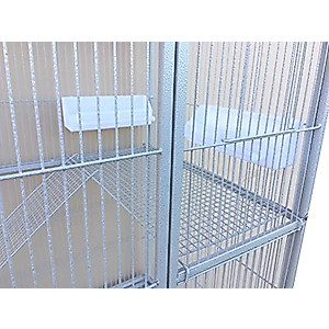 70" Extra Large Wrought Iron 3-Levels Ferret Chinchilla Sugar Glider Chewproof Cage Tight 1/2-Inch Bar Spacing with Removable Rolling Stand