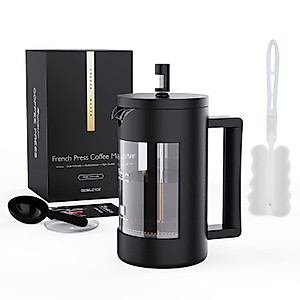 DUCHIFAD French Press Coffee Maker 21 oz, Camping Plastic Glass French Coffee Press, Medium Size Tea and Frothed Milk Press,100% BPA Free Prensa Francesa, Rust-Free and Dishwasher Safe (21 oz)