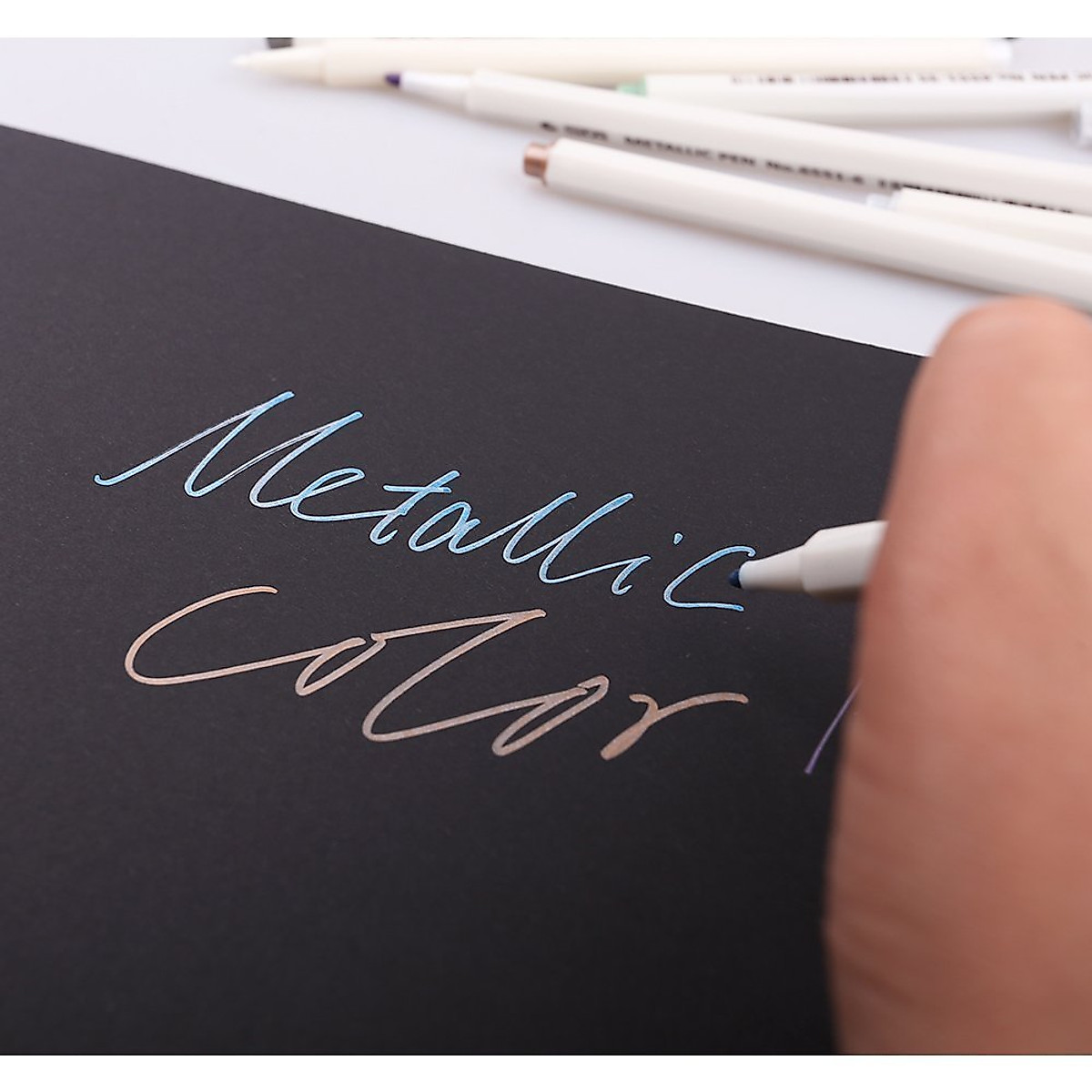 PuTwo Set of 10 Marker pens Coloured Pencils DIY for Photo Scrapbook Album use, Multicolor, 10 Count