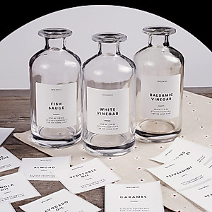 MoliMoli Minimalist Labels, Pantry Labels, Kitchen Labels, Organization Labels Set Including Oil Labels for Bottles, Cooking Sauce and Wine Labels, and Coffee Syrup Labels for Coffee bar