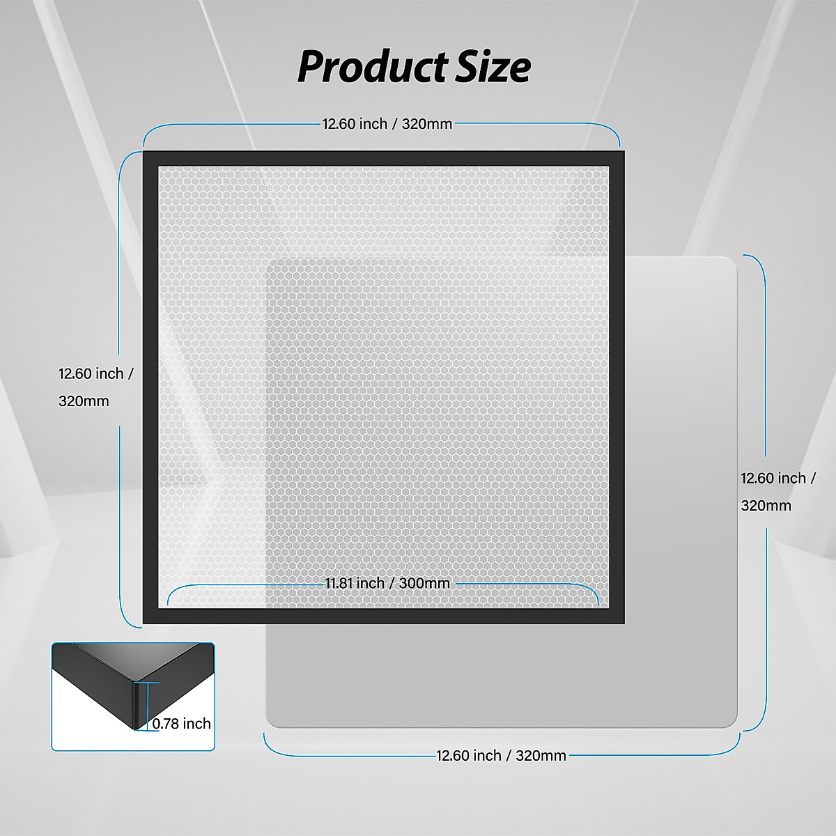 Creality Honeycomb Laser Bed, Honeycomb Platform with 12Pcs Extra Risers and Aluminum Panel for Laser Engraver and Cutter Machine, 12.6" * 12.6"
