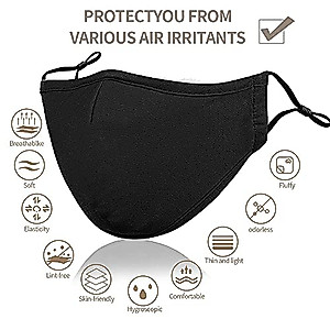 YYTDAISHU 10 Pack Black Reusable Breathable Cloth Face Protection, Adjustable Washable Male and Women Fashion Face Protection Cover