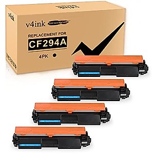 v4ink Compatible CF294A 94A Toner Cartridge Replacement for HP 94A 94X CF294A CF294X Toner Cartridge Black Ink for HP Pro M118dw Pro MFP M148dw M148fdw M149fdw M118 M148 Printer 4 Packs