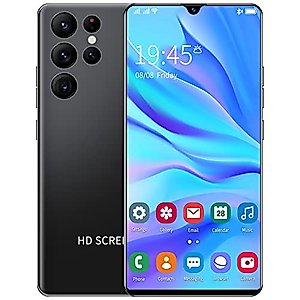S22+ Ultra 6.26in Unlocked Smartphone, Face ID HD Full Screen Unlocked Cell Phone, 4GB ROM 64GB RAM, for Android 10, 5MP 8MP Cameras, 2800mAh, Dual SIM Mobile Phone Support WiFi BT FM GPS(Black)