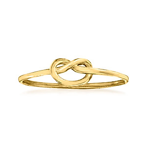 Ross-Simons RS Pure Italian 14kt Yellow Gold Love Knot Ring. Size 8